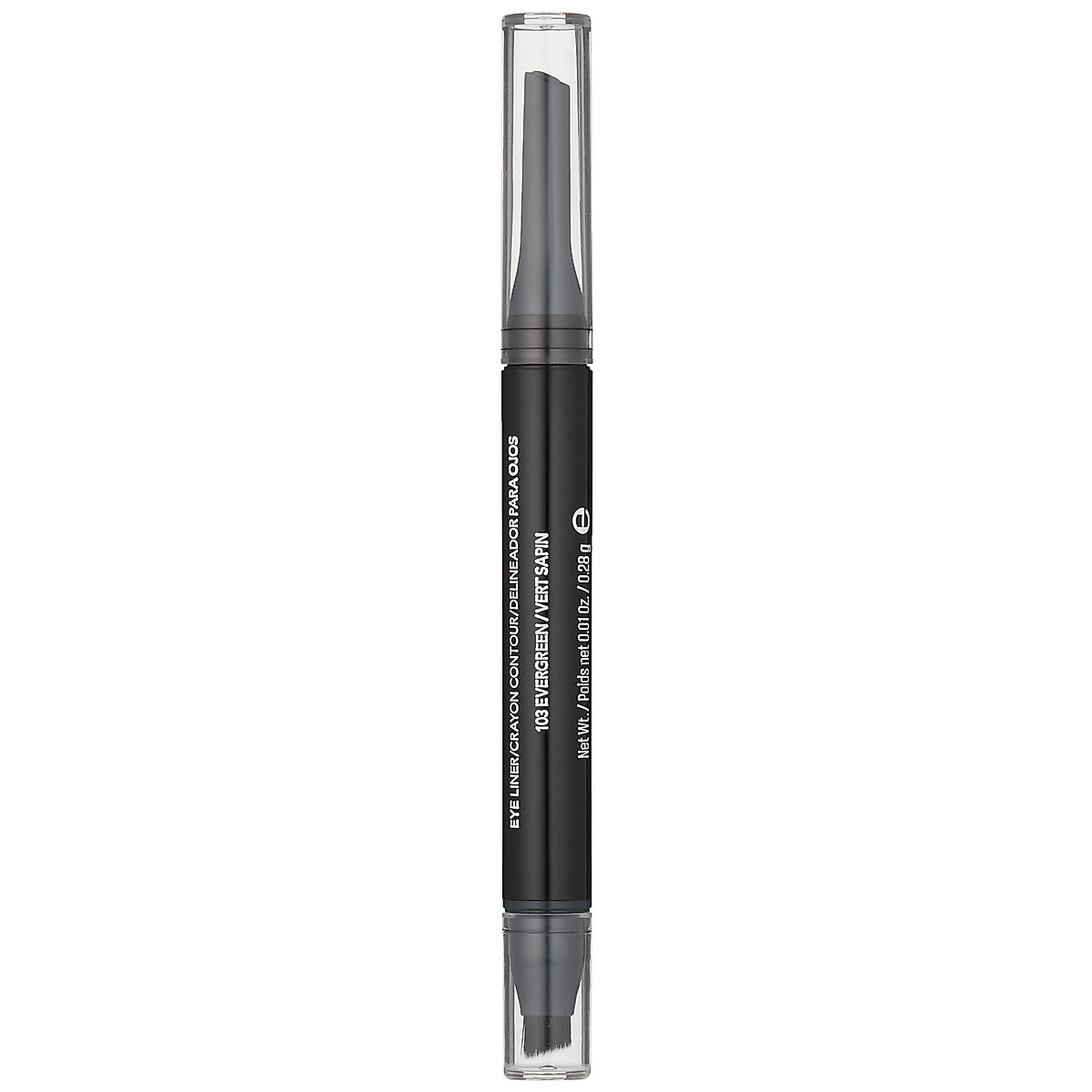 Revlon ColorStay 2-in-1 Angled Kajal Eyeliner, Waterproof Eye Makeup with Smudge Brush for Smokey Eyes, Evergreen (103), 0.01 oz