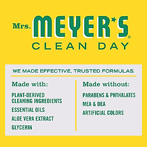 MRS. MEYER'S CLEAN DAY Liquid Dish Soap, Cruelty Free Formula, Honeysuckle Scent, 16 oz- Pack of 6