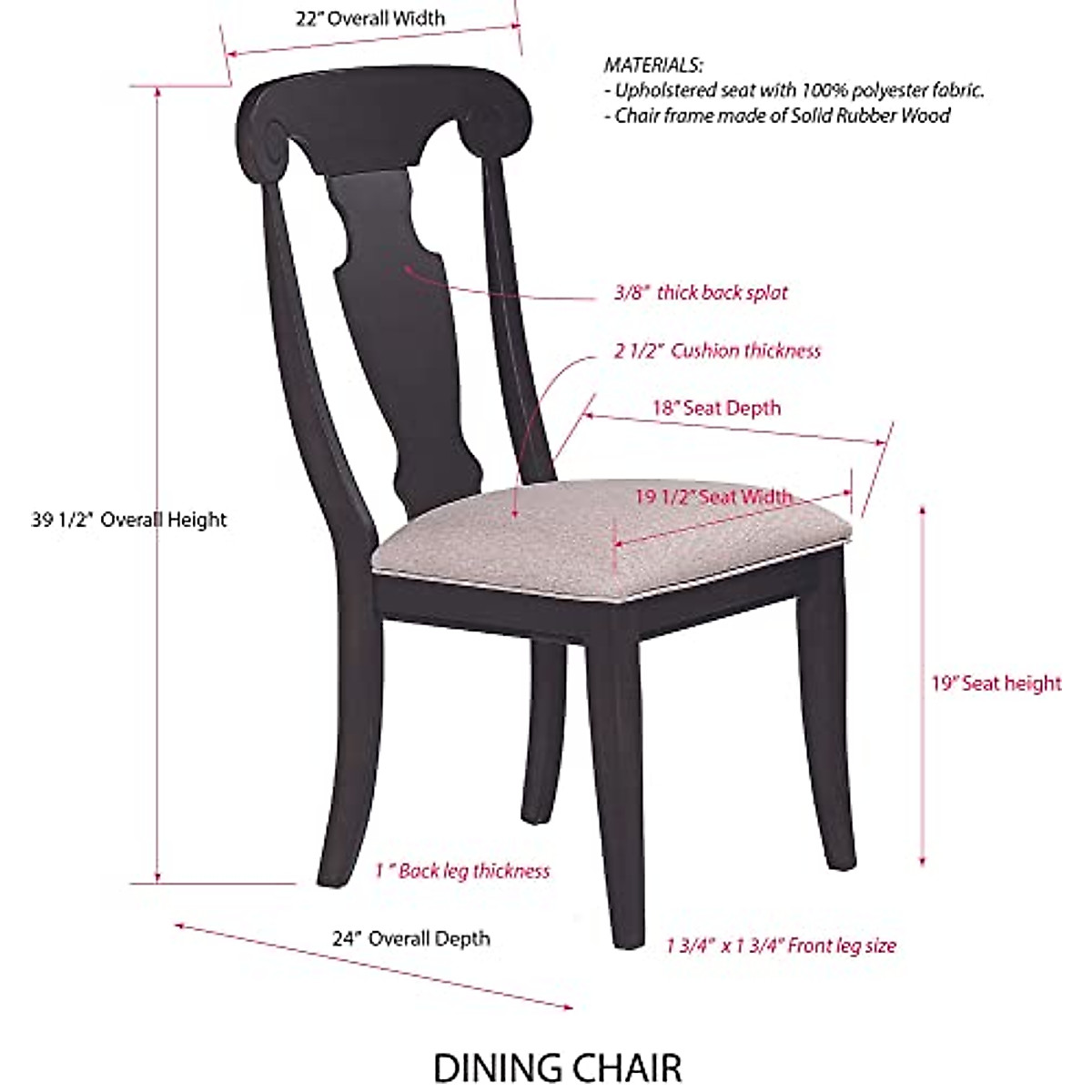 Pilaster Designs Indoor Home Decorative Furniture Frates 9 Piece Extendable Dining Set, Black & Brown Wood (Table & 8 Chairs)