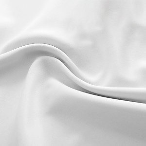 DONREN Greyish White Window Curtain Panels - 42 Width x 84 Length 2 Panels Thermal Insulated Rod Pocket Room Darkening Curtains for Bedroom