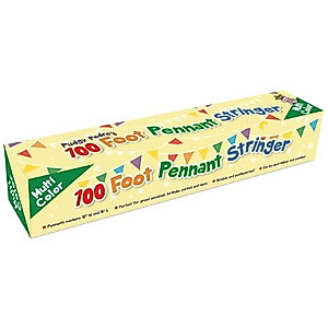 100 Foot Pennant Flag Banner | 48 Weatherproof Flags | Party Supplies for Decoration | Multicolor Pack of 1