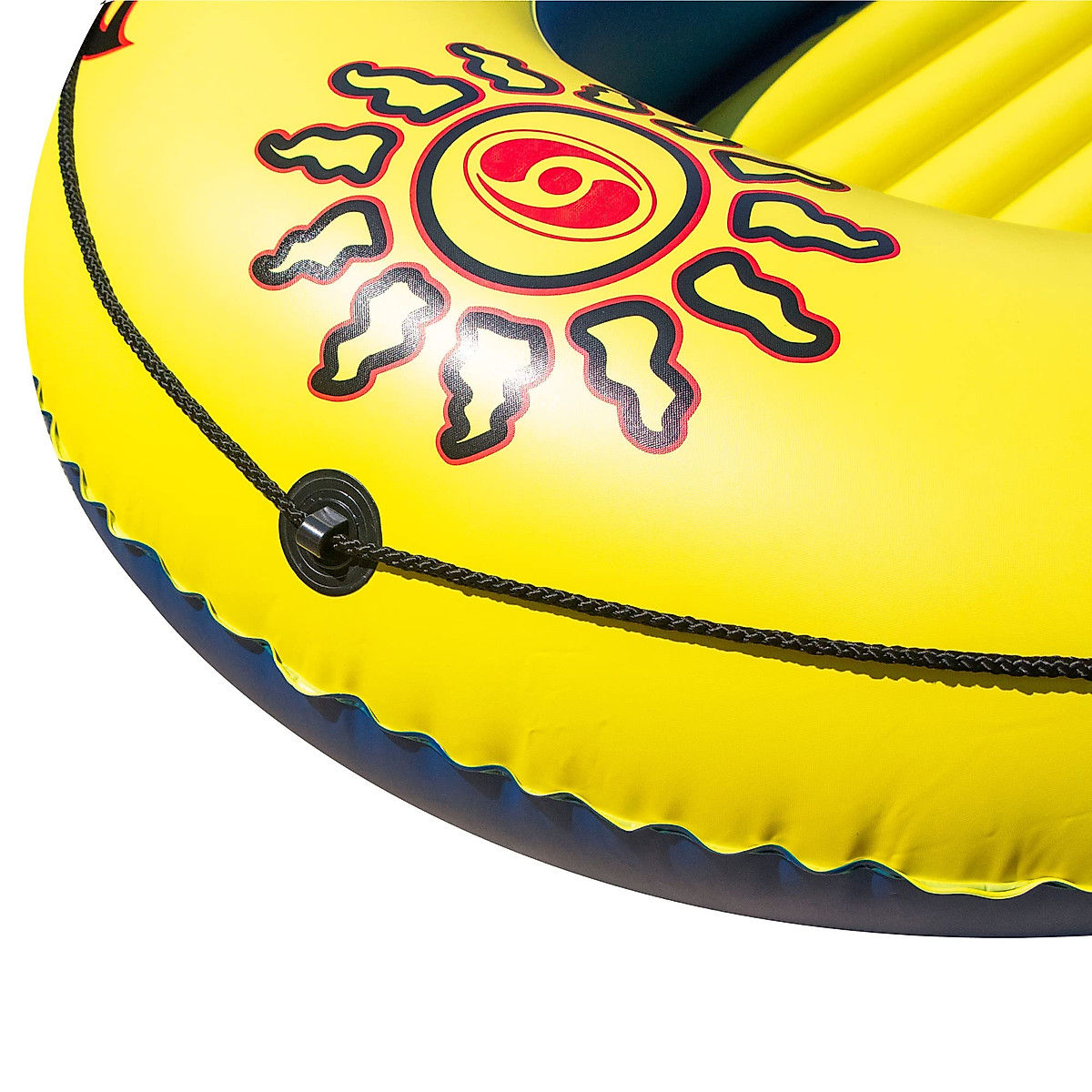 Solstice Inflatable Boat Rafts 2 Person for Adults & Kids Comes W/ Pole Oar Holders Cushioned Comfortable Base Grab Line 6 Ft Size Sunskiff Kits Dinghy Air Floor Yellow