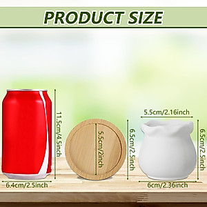 Remerry 12 Pcs 2.5 Inch DIY Ceramic Succulent Pots Figurines Paint Craft Kit Unpainted Ceramic Bisque Paintable Ceramic Flowerpots with Drainage Hole Ready to Paint for Kids Classroom (Matte Style)