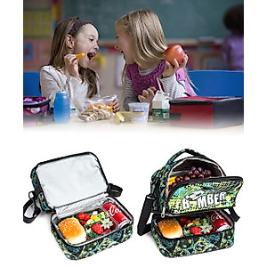 MOHCO Kids Lunch Bag Insulated Bento Cooler Bag Two compartments Cooler for Boys and Girls with Adjustable Strap Travel Lunch Tote