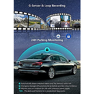 [F7NS+in-Car Rear Camera]-REDTIGER F7NS 4K Dash Cam with Wi-Fi GPS Front and in-Car Rear Camera and Cable