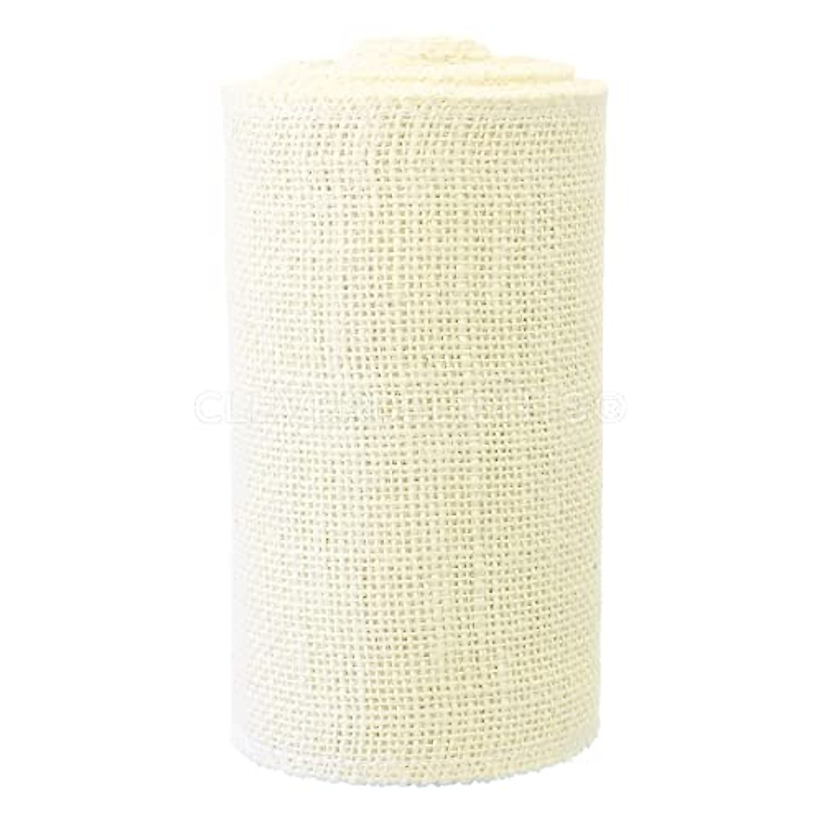 CleverDelights 6" Ivory Burlap Roll - Finished Edges - 10 Yards - Jute Burlap Fabric