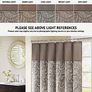 Madison Park Aubrey Design Stripe Top Modern Shower Curtain, Jacquard Traditional Shower Curtains for Bathroom, 72 X 72, Blue