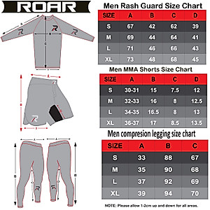 ROAR MMA Rash Guard & BJJ Shorts Set Mens Women Fight Wear Muay Thai Grappling Training (Ninja-Sleeve-3Pcs, XLarge)