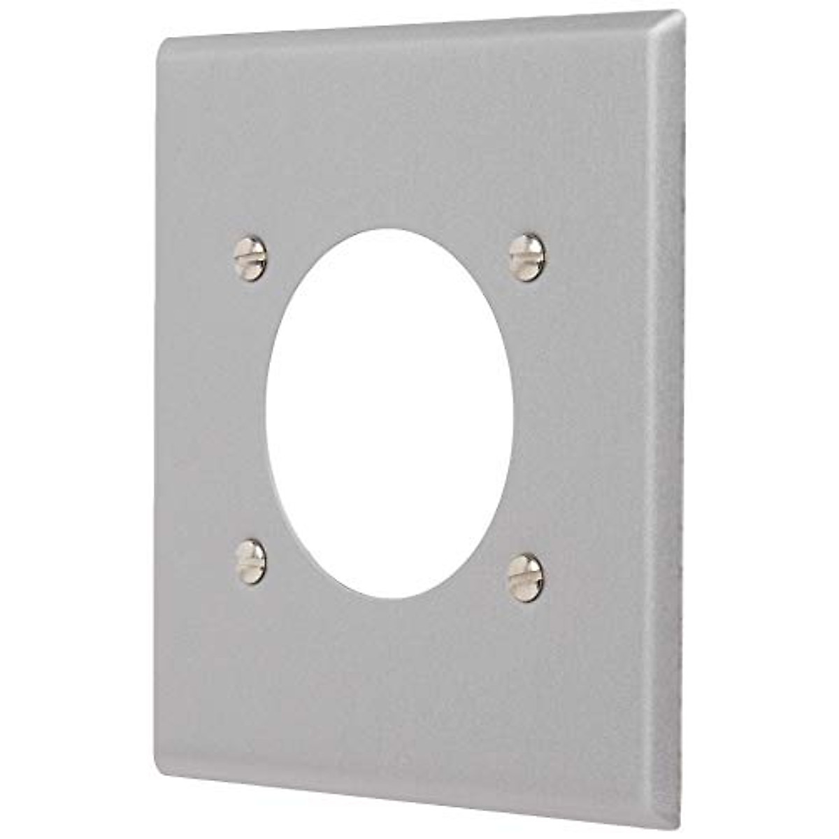 Leviton 4934 2-Gang Flush Mount 2.15 Inch Dia. Device Receptacle Wallplate, Standard Size, Steel, Device Mount, Painted Metal