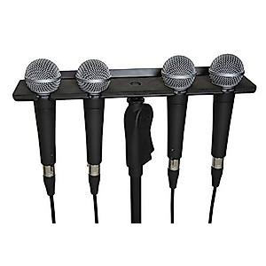 Gator Frameworks Multi Holder Stand Attachment Holdsup to (4) Microphones Wired or Wireless (GFW-MIC-4TRAY)