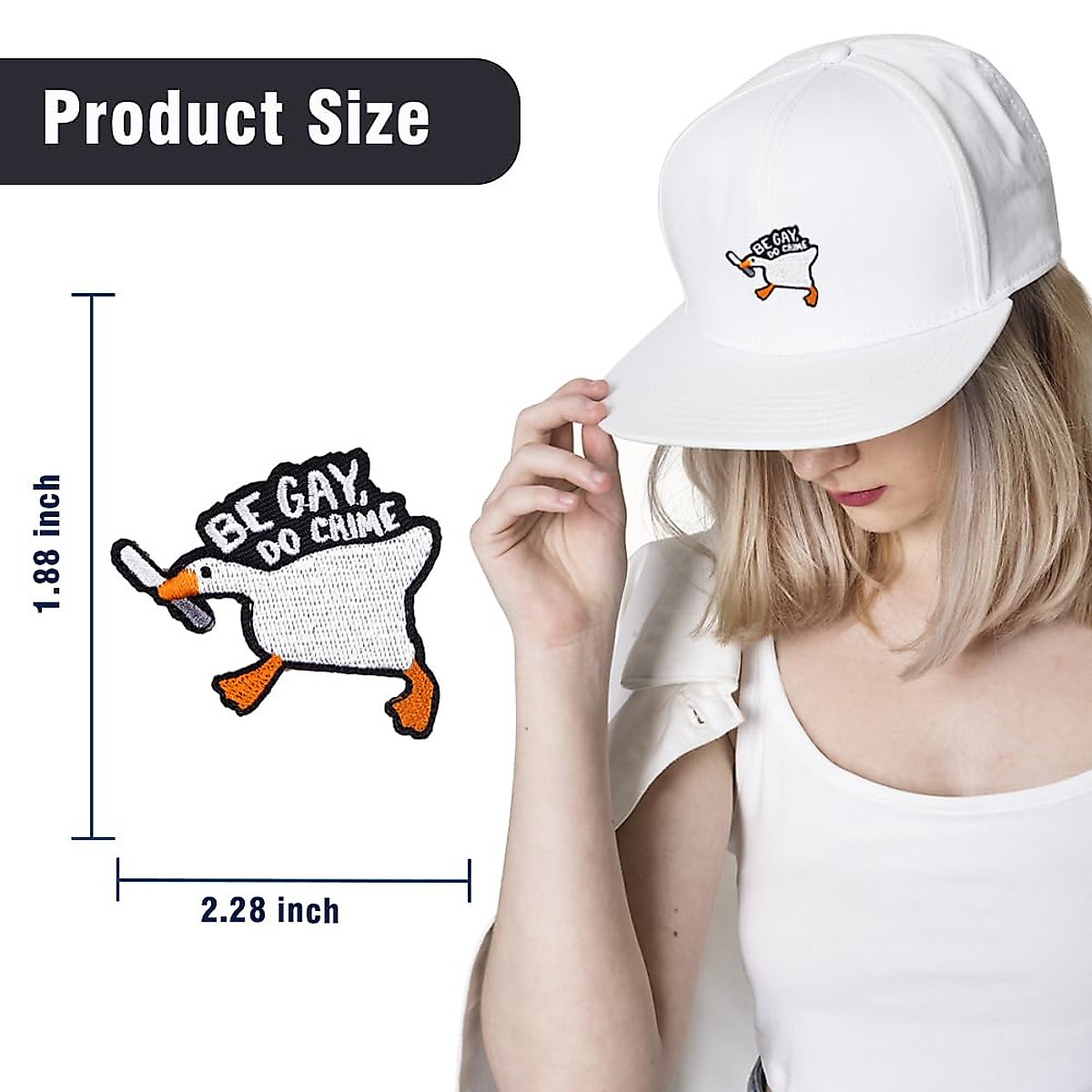 Luupatchy Duck Patch Be Gay Do Crime Funny Patch Iron On Patch Sew On Embroidered Patch for Adult Kids Teens Accessories for Jeans Jackets Clothes Hats Backpack & T-Shirts Tactical Backpacks