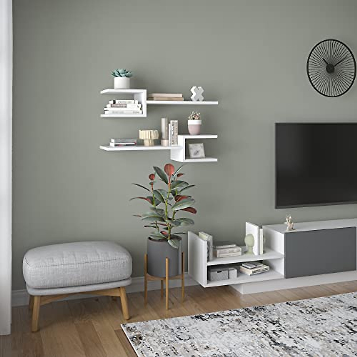 Ada Home Décor Webbs Wall Shelf, 30'' x 7'' x 8'', White