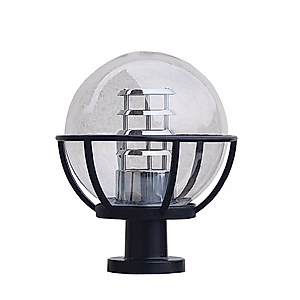 XMFXIAO Waterproof Transparent Ball Door Pillar Lamp Outdoor Home Wall Pillar Lamp Stone Column Door Lamp IP55 Transparent Railing Lamp Garden Villa Lamp Garden Landscape Lamp