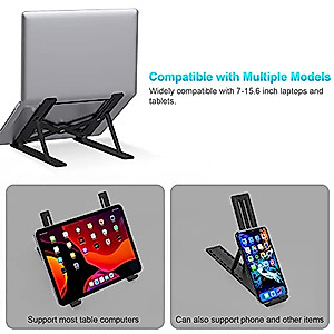 Laptop Stand,Lightweight Portable Foldable Lifting Computer Stand, Plastic 6-Angle Adjustable Laptop Stand, Ergonomic, Light and Strong, Suitable for MacBook Air Pro, Dell, and All Brand laptops