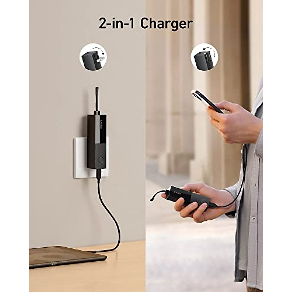 Anker Portable Charger, 511 Power Bank (PowerCore Fusion 5K), 2-in-1 Hybrid Charger, 5,000mAh 20W Power Delivery for iPhone 14/13, Samsung S22/S21, Google Pixel, Apple Watch, AirPods, and More