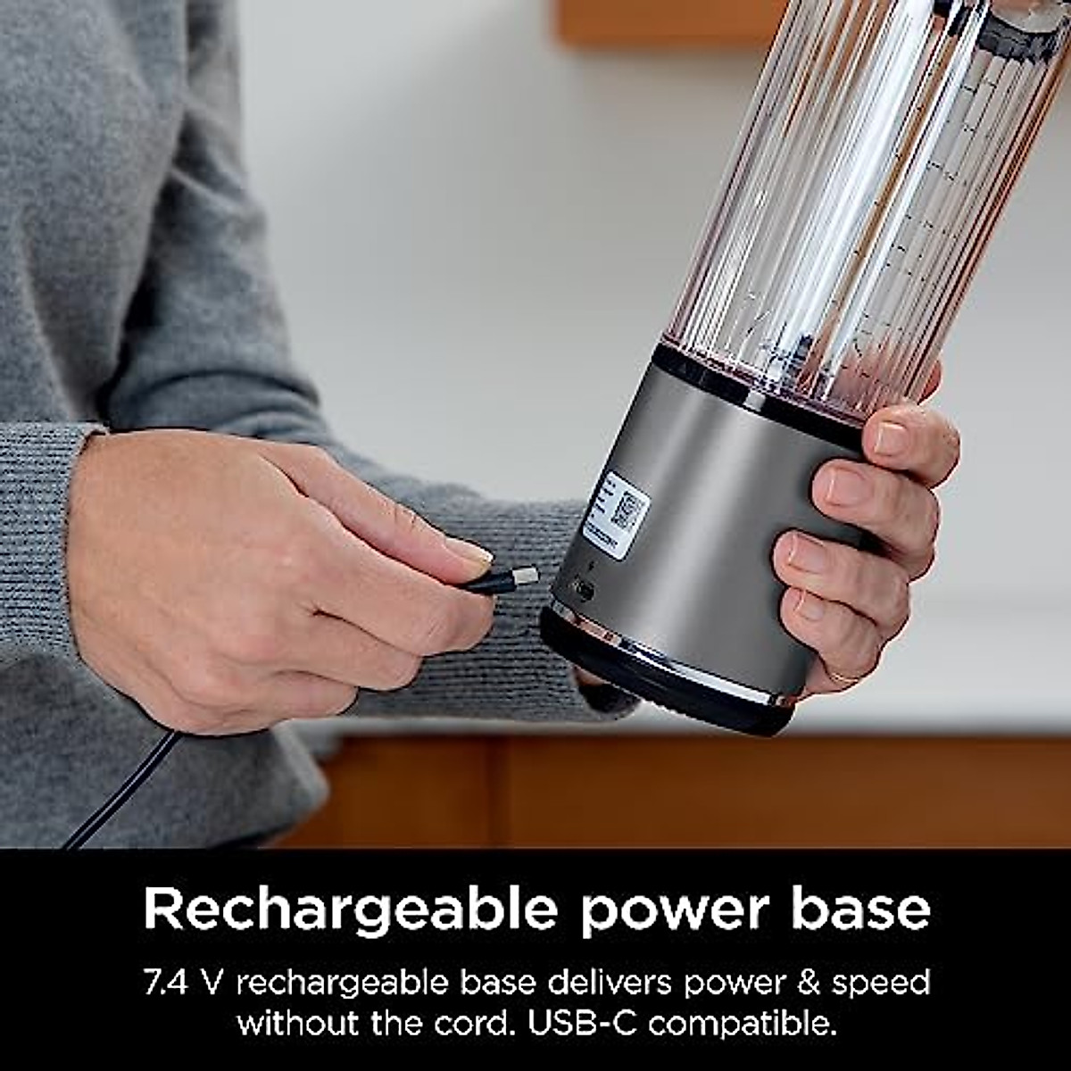 Ninja BC151BK Blast Portable Blender, Cordless, 18oz. Vessel, Personal Blender-for Shakes & Smoothies, BPA Free, Leakproof Lid & Sip Spout, USB-C Rechargeable, Dishwasher Safe Parts, Black