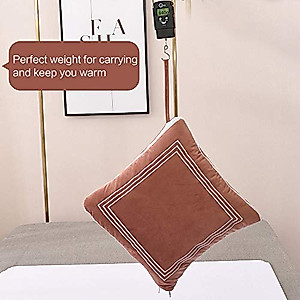 Super Soft Travel Blanket Throw Pillow 2 in 1-15.7 x 15.7 Inches Throw Pillow 59 x 47 Inches Airplane Blanket 2lb Warm Quilt for Rest