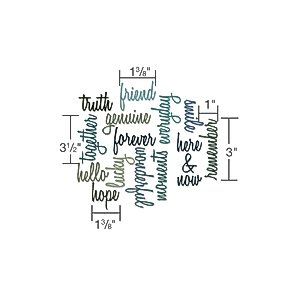 Sizzix, Multi Color, One Size Thinlits Die Set 660225, Friendship Words Script by Tim Holtz, 16 Pack