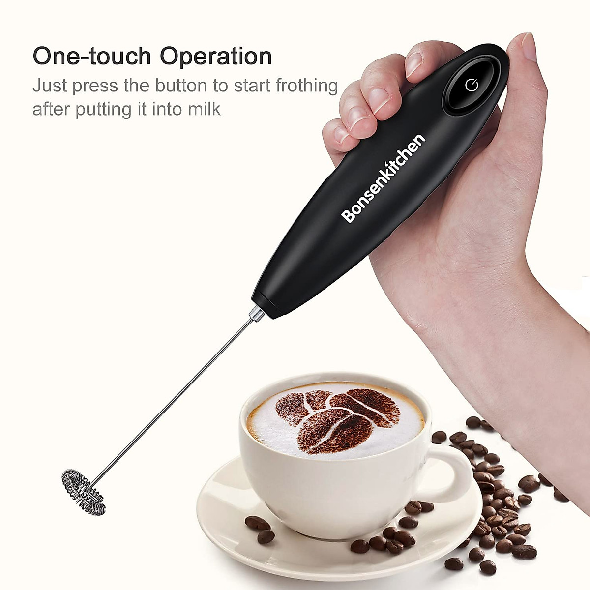 20-Speed Immersion Hand Blender with Whisk for Smoothies Puree Baby Food, and Milk Frother Handheld for Coffee-Bundle