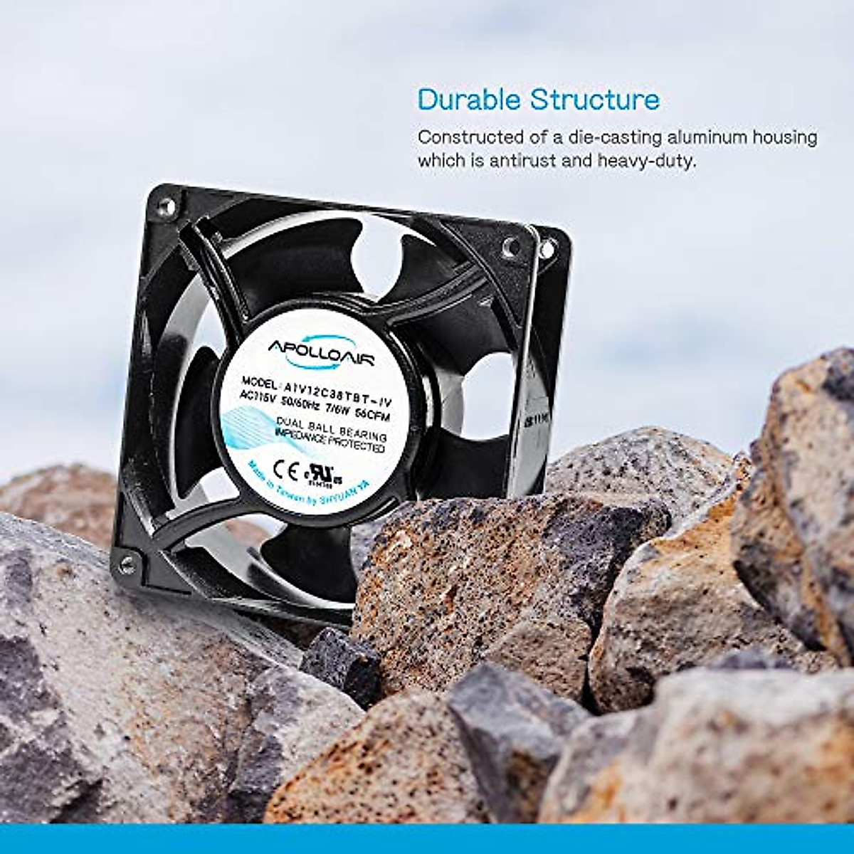 ApolloAir Wall Mount Small Window Exhaust Fan, Silent, Energy-Efficient Ventilation for Kitchens, Bathrooms, Bedrooms, Quiet Operation, 120V AC 120mm x 38mm 4 inch