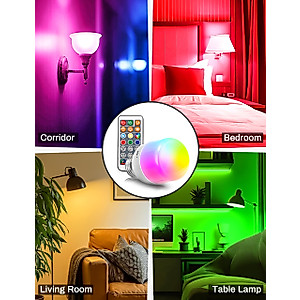 Fulighture 2 Pack Wireless Rechargeable Light Bulbs, E26 Battery Operated Light Bulb with Remote Control, Type-C Charging, RGB + Warm/Cool White, Perfect for Areas Without Hardwiring