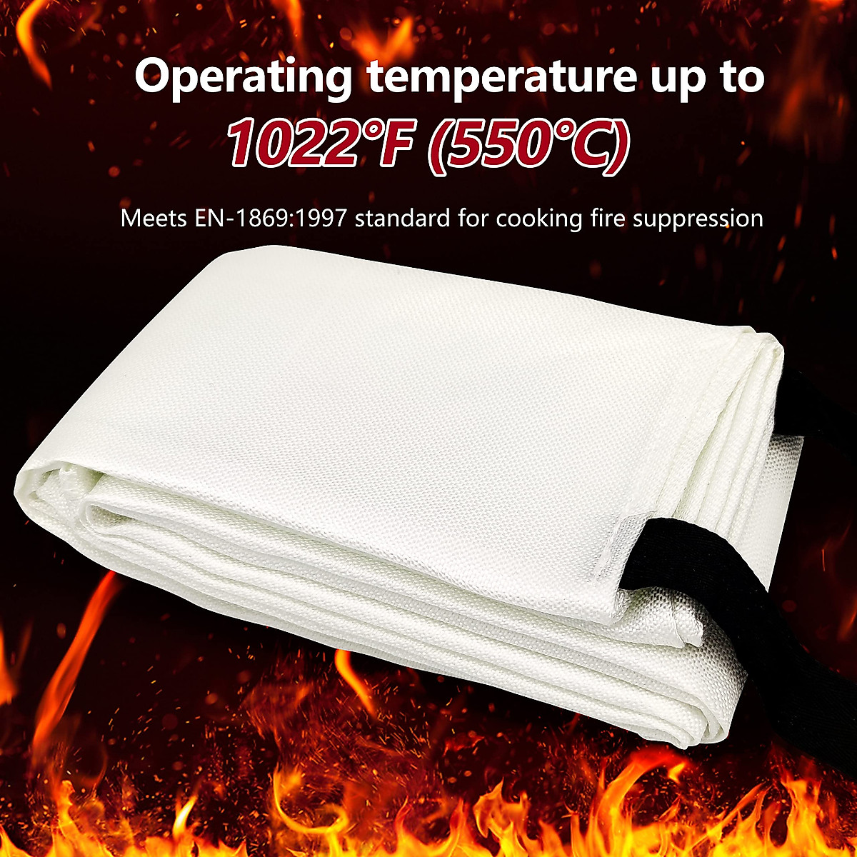 Fire Blanket, Fiberglass Fire Emergency Blankets, Suppression Flame Retardant Fireproof Survival Safety Fire Suppression Blanket, for Kitchen Home Car Office Warehouse Camping BBQ School Fireplace