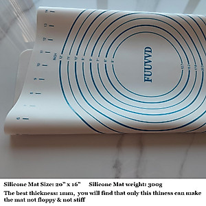 Rolling Pin Pastry Mat, Silicone Rolling Pins for Baking, Thick Nonstick Silicone Mat - Large Rolling Pin, 17” Pastry Roller Dough Roller chapati rolling board, Roti Mat Roller Pie Mat for Rolling