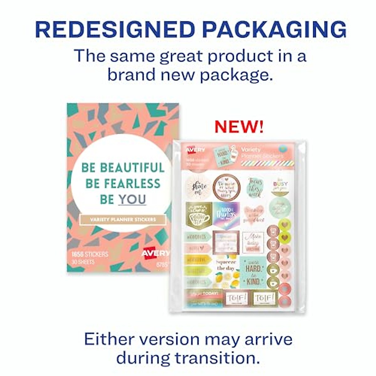 Avery Planner Stickers Variety Pack, 30 Sheets of Stickers, Set of 1,656 Productivity Stickers for Your Planner, Journal or Calendar (6785)