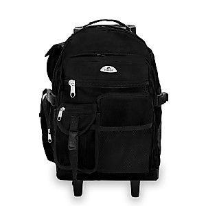 Everest Deluxe Wheeled Backpack, Black, One Size