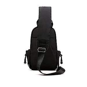 SISLNI Sling Bag Crossbody Backpack Travel Slim Shoulder Sling Backpack Chest Bag Lightweight Small Black Sling Crossbody Backpack Shoulder Bag for Men Women