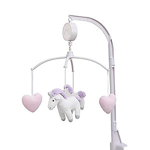 Carter's Unicorn Snuggles Pink, White, Lavender Musical Mobile with Unicorns and Hearts