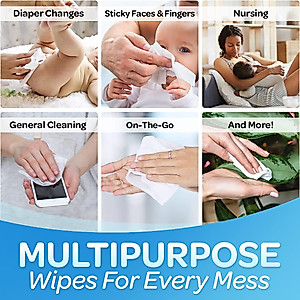 Cloud Wipes Pure Dry Cotton Baby Wipes Soft Durable Unscented Cloth Tissue for Sensitive Skin (2-Pack 200 Count)