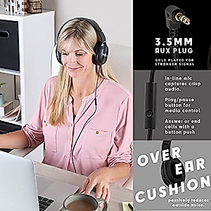 Sonitum Bulk Kids Headphones for School with Microphones - 5-Pack On-Ear 3.5mm Wired Headphones for Schools -Comfy Wired Kids Headphones with in-Line Mics – School Headphones for Kids