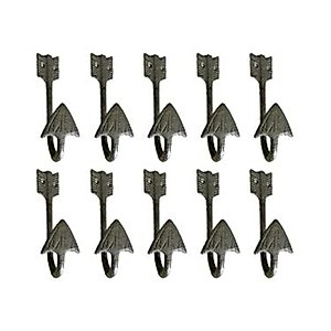 Midwest Craft House 10 Cast Iron Arrow Coat Hooks Hall Tree Entryway Decoration
