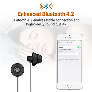 GOOJODOQ Bluetooth Sleep Headphones Bluetooth 4.2 Wireless Soft in-Ear Sleeping Earbuds, 18 Hours Music time, Wireless Sleep Headsets for Insomnia, Side Sleeper, Gym, Relaxation and Sports-Black
