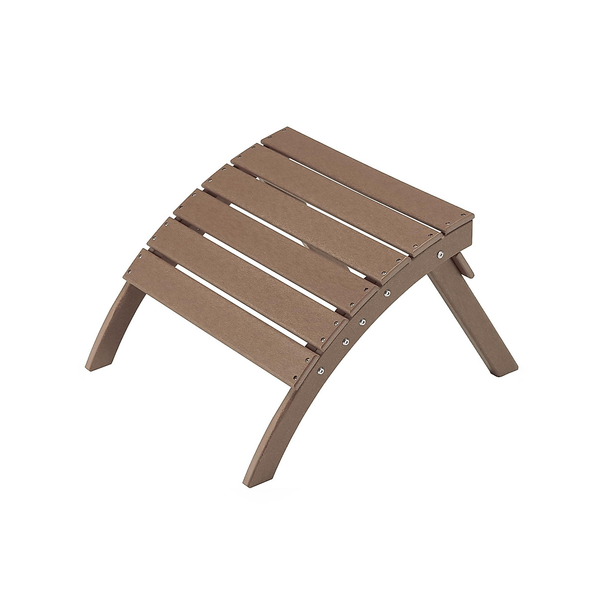 BUPPLEE Folding Adirondack Ottoman for Adirondack Chair, HDPE All Weather Outdoor Footrest Poly Lumber Adirondack Footstool for Patio, Backyard, Garden, Easy to Assemble & Storage - Teak