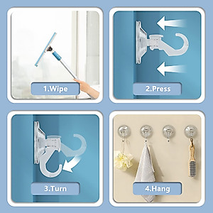 CozyBlue Suction Cup Hooks Heavy Duty - 2 Pack Waterproof Reusable Shower Hooks - Removable for Window, Glass Door, Hangers, Kitchen Tiles, Bathroom Shower Wall…