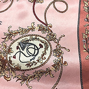 YOUR SMILE Silk Like Scarf Women's Fashion Pattern Large Square Satin Headscarf Head Dress (201)