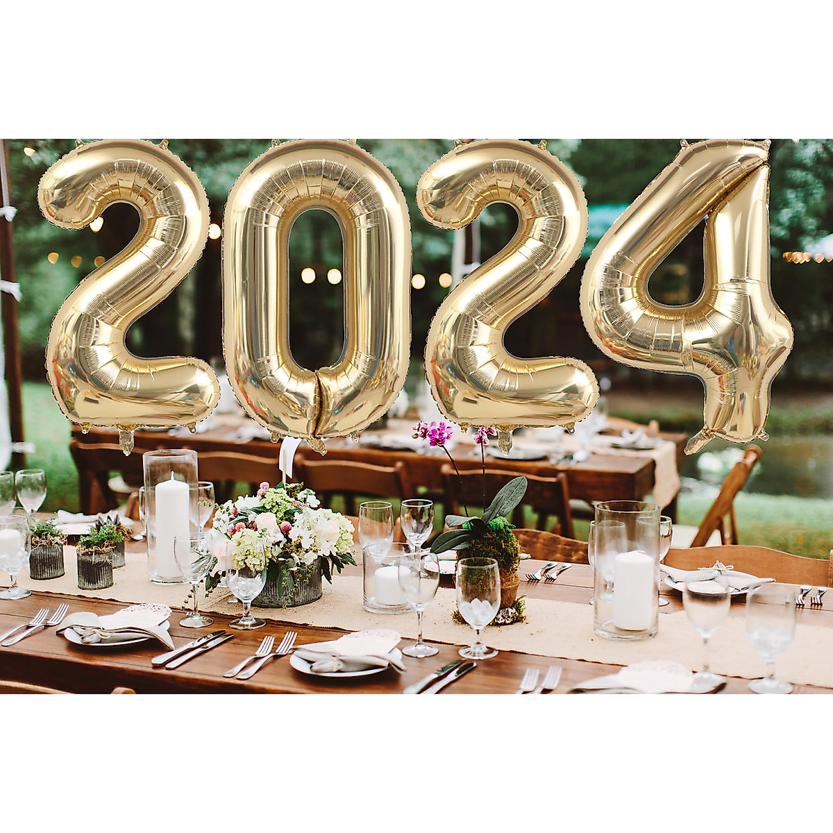 2024 Balloons Huge Light Gold 40 Inch 20-24-22-40 Large Champagne Gold Helium Mylar Foil Number Balloon Anniversary Festival Birthday Halloween Party Supplies Big Class of 2024 Graduation Decoration