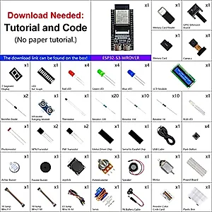 FREENOVE Super Starter Kit for ESP32-S3-WROOM (Included) (Compatible with Arduino IDE), Onboard Camera Wireless, Python C, 540-Page Detailed Tutorial, 176 Items, 76 Projects