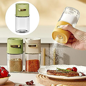 MagiDeal Measuring Seasoning Bottle, Salts Pepper Shaker, Glass Metering Spice Salts Paprika Pepper Cumin Powder Sugar Dispenser, Green
