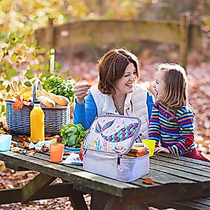 WERNNSAI Mermaid Lunch Box - Insulated Sequins Lunch Box for Girls Kids School Lunch Bag Preschool Kindergarten Elementary Picnic Thermal Lunch Tote Boxes with Handle Pocket and Bottle Pocket