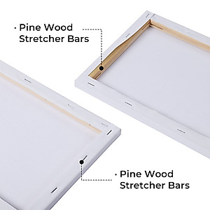 ARTME Stretched Canvas 8x10 Inch Pack of 10, 8oz Primed Acid-Free 100% Cotton, White Blank Canvases Perfect for Acrylic, Oil, and Other Painting Media, Ideal Painting Canvas for Artists and Students