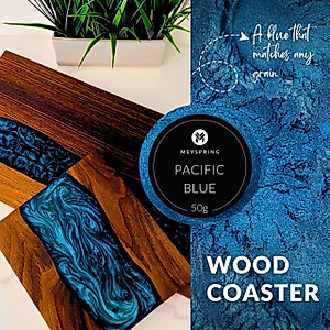 MEYSPRING Pacific Blue Epoxy Resin Color Pigment - 50 Grams - Great for Resin Art, Epoxy Resin, and UV Resin - Mica Powder for Epoxy Resin