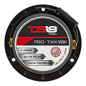 DS18 PRO-TWX1 Aluminum Super Bullet Tweeter 1", 240W Max, 4 Ohms, Built in Crossover - PRO Tweeters are The Best in The Pro Audio and Voceteo Market (2 Speakers Included)