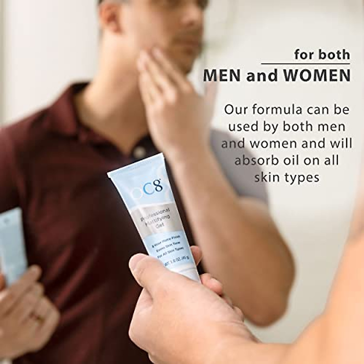 OC Eight Professional Professional Anti Shine Mattifying Gel: Oil Control Mattifier Formula for Face - Matte Finishing Gel Controls Oily Skin and Reduces Shine and Redness for Eight Hours - 1.6 Ounces