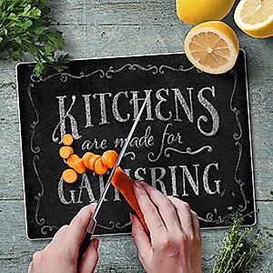 CounterArt Chalk It Up 3mm Heat Tolerant Tempered Glass Cutting Board 10” x 8” Manufactured in the USA Dishwasher Safe