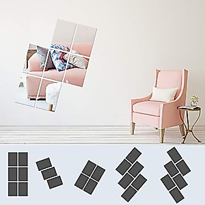 BBTO 20 Pieces Mirror Sheets Self Adhesive Non Glass Cut to Size Mirror Stickers Tiles for Wall Flexible Sticky Mirror()