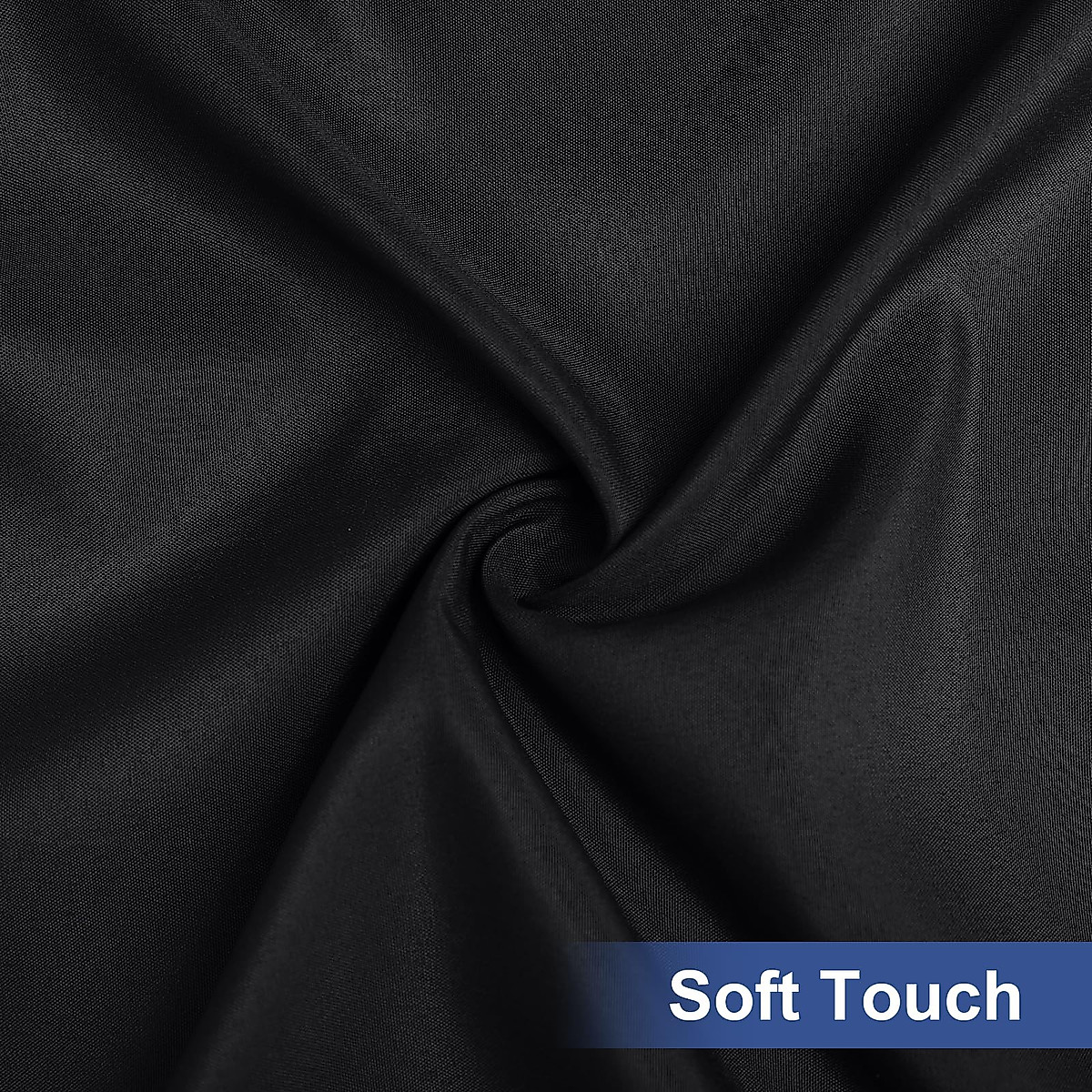 homing 2 Pack Rectangle Table Cloth, Waterproof Polyester Elastic Fitted Tablecloth Fits for 6 Foot Folding Tables, Washable Table Protector for Picnic, Camping, Outdoor, Black