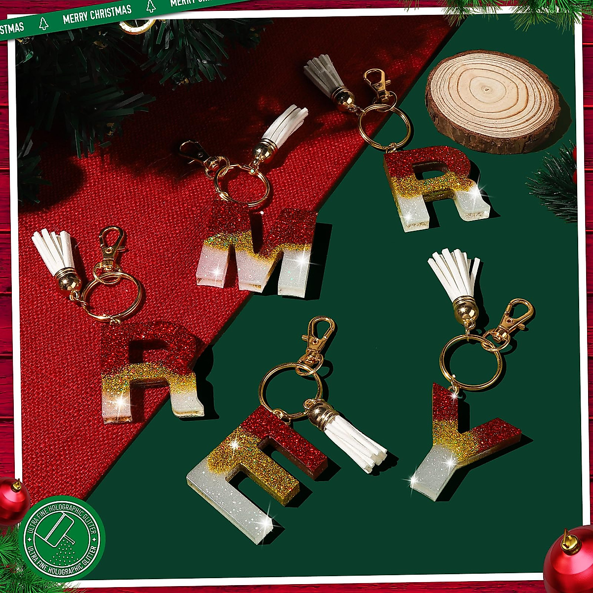 LEOBRO Red Glitter, Glitter, 180g/6.35oz Holographic Ultra Fine Glitter, 1/128" Resin Glitter Powder, Metallic Iridescent Glitter for Resin Tumblers Hair Body, Christmas Glitter for Crafts